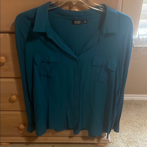 a.n.a | Tops | Ana Blue Long Sleeve Button Down Shirt | Poshmark